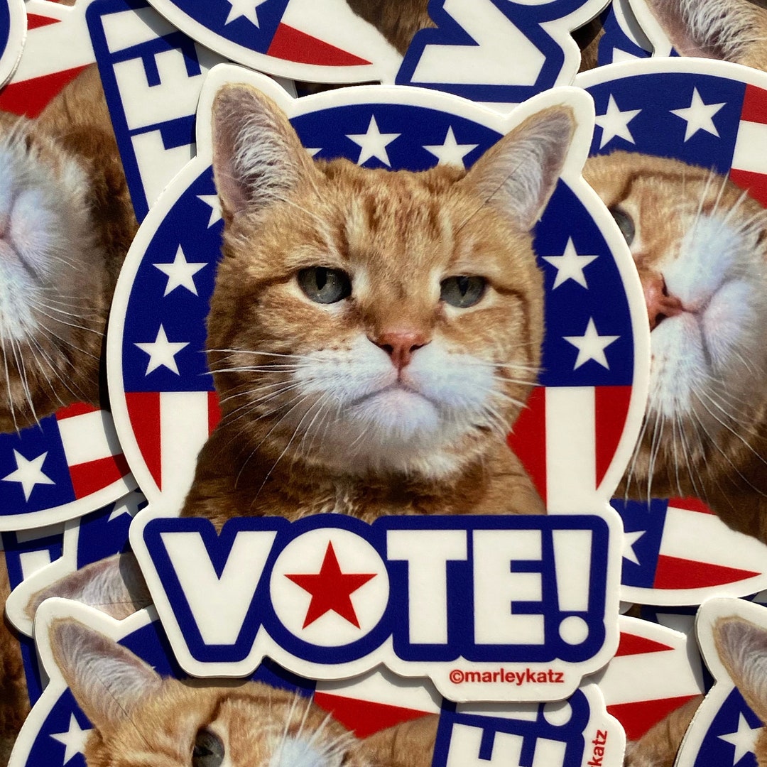 Marley Katz Grumpy Cat Vote Sticker - Etsy