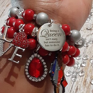 Graduate Braceletgraduation Gift Setred Charm Set Beaded - Etsy