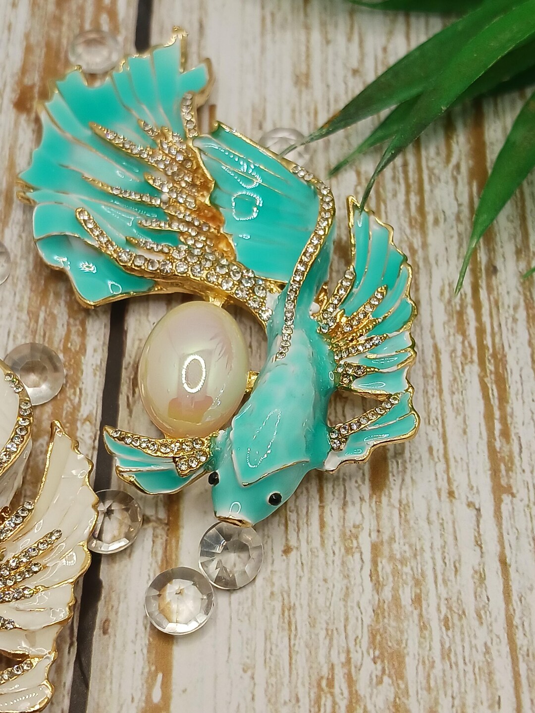 Rhinestone Koi Fish Brooch: Glamorous Gold Fashion Pin - Etsy