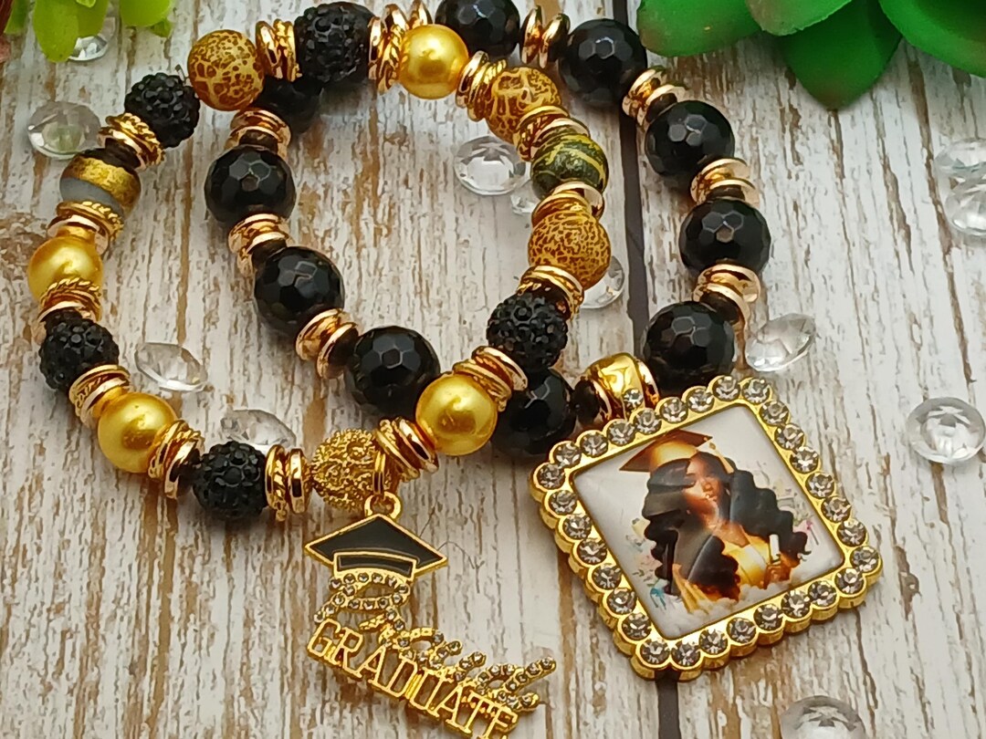 Graduate Bracelet,graduation Gift Set, red Charm Set , Beaded Jewelry ...