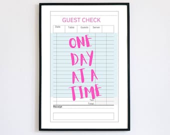 Guest Check Digital Download Print, Downloadable Prints, Large ...