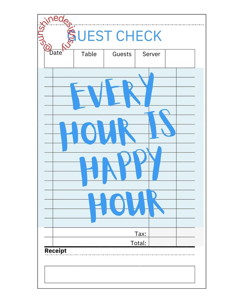 GUEST CHECK Digital Download - Etsy