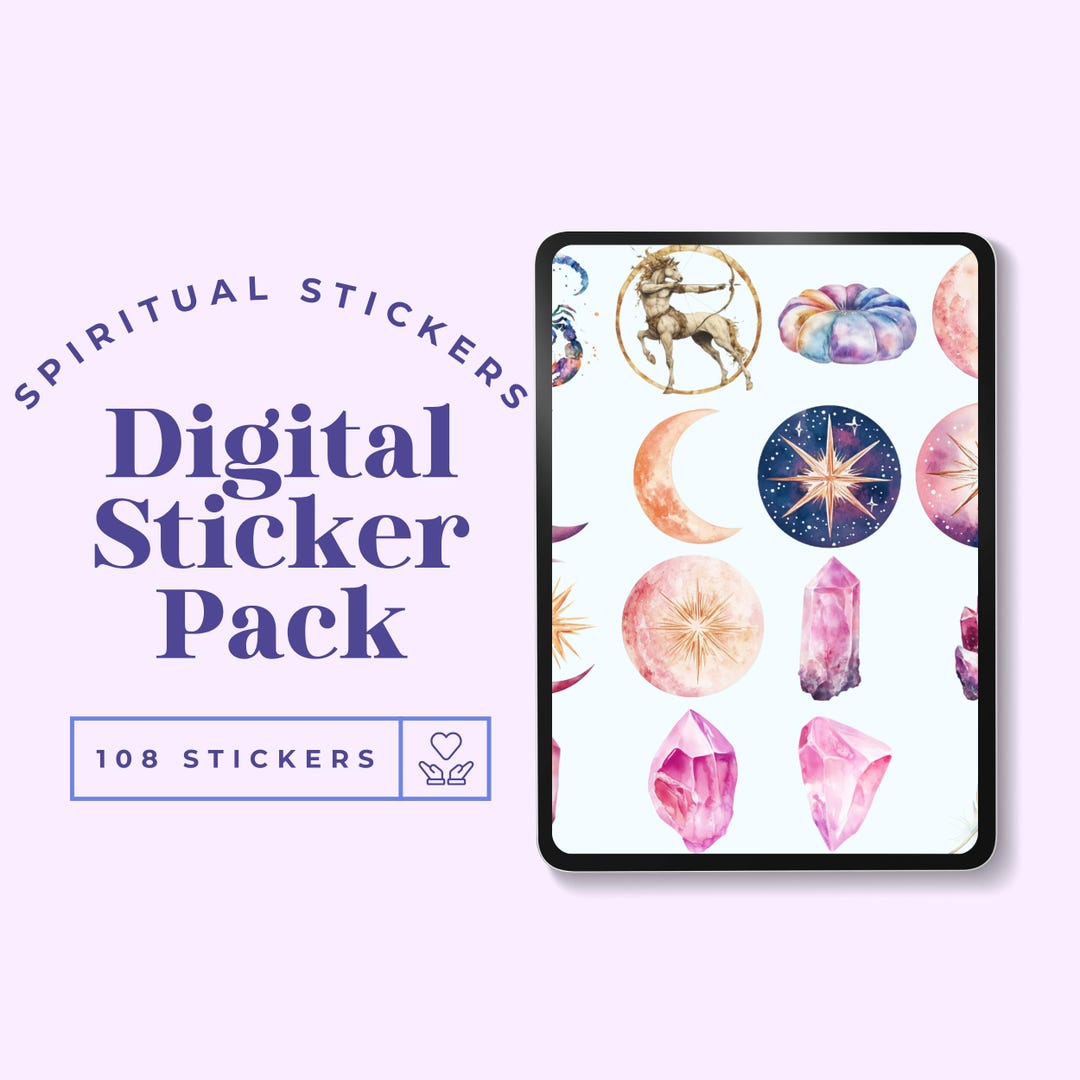 108 Spiritual Life Digital Planner Stickers, Download Meditation ...