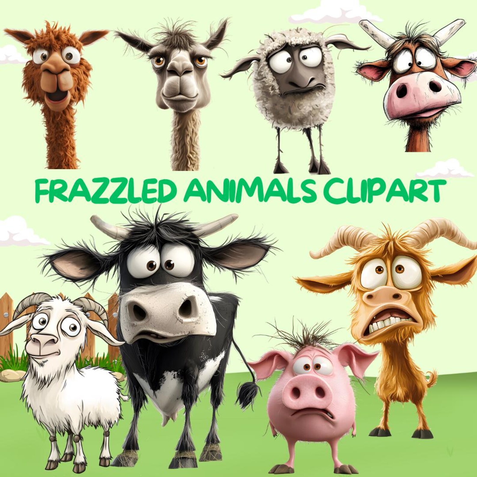 Quirky Farm Animal Clipart | Funny Farm Animal Clipart | Clipart Farm ...