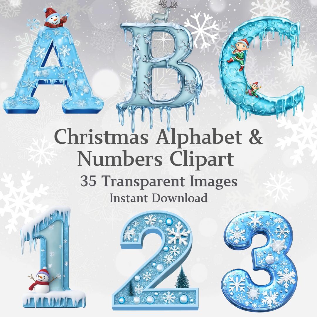 Christmas Numbers Clipart Christmas Clipart Alphabet Christmas Font Png ...