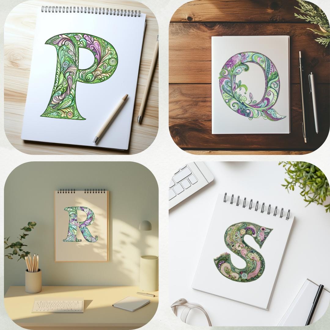 Wildflower Alphabet Clipart | Pastel Font | Boho Printable Letters ...