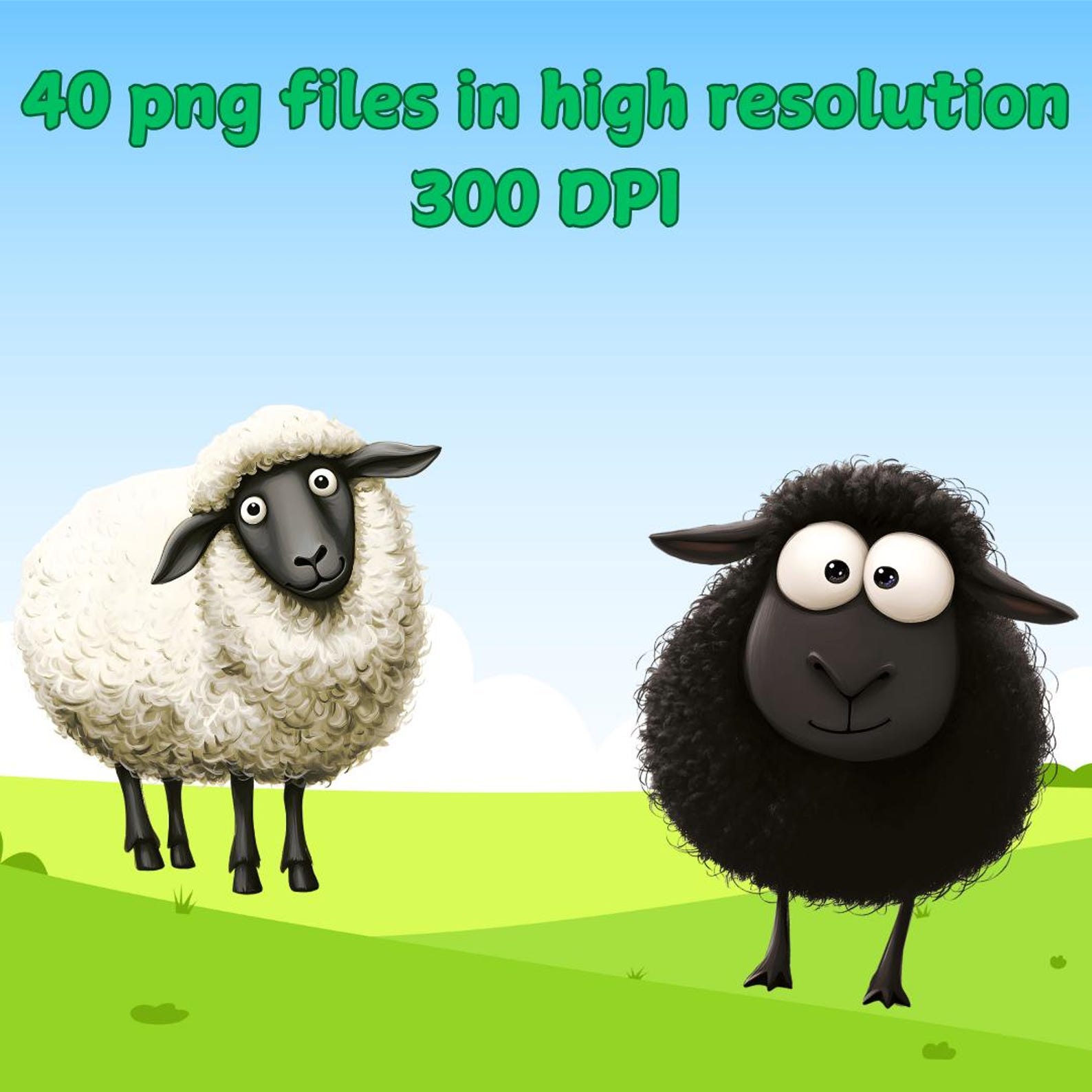 Quirky Farm Animals Clipart, Funny Sheep PNG, Silly Farm Animal Art ...