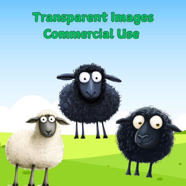 Funny Sheep Clipart Bundle | Quirky Sheep Clipart Bundle | Silly Farm ...