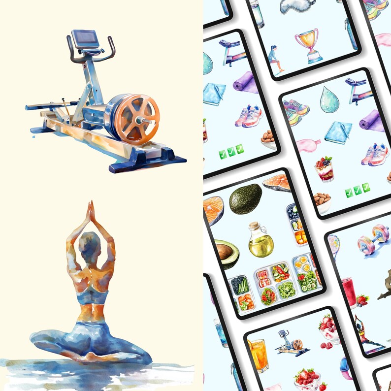 Health Digital Stickers Health and Fitness Digital Stickers Health and ...