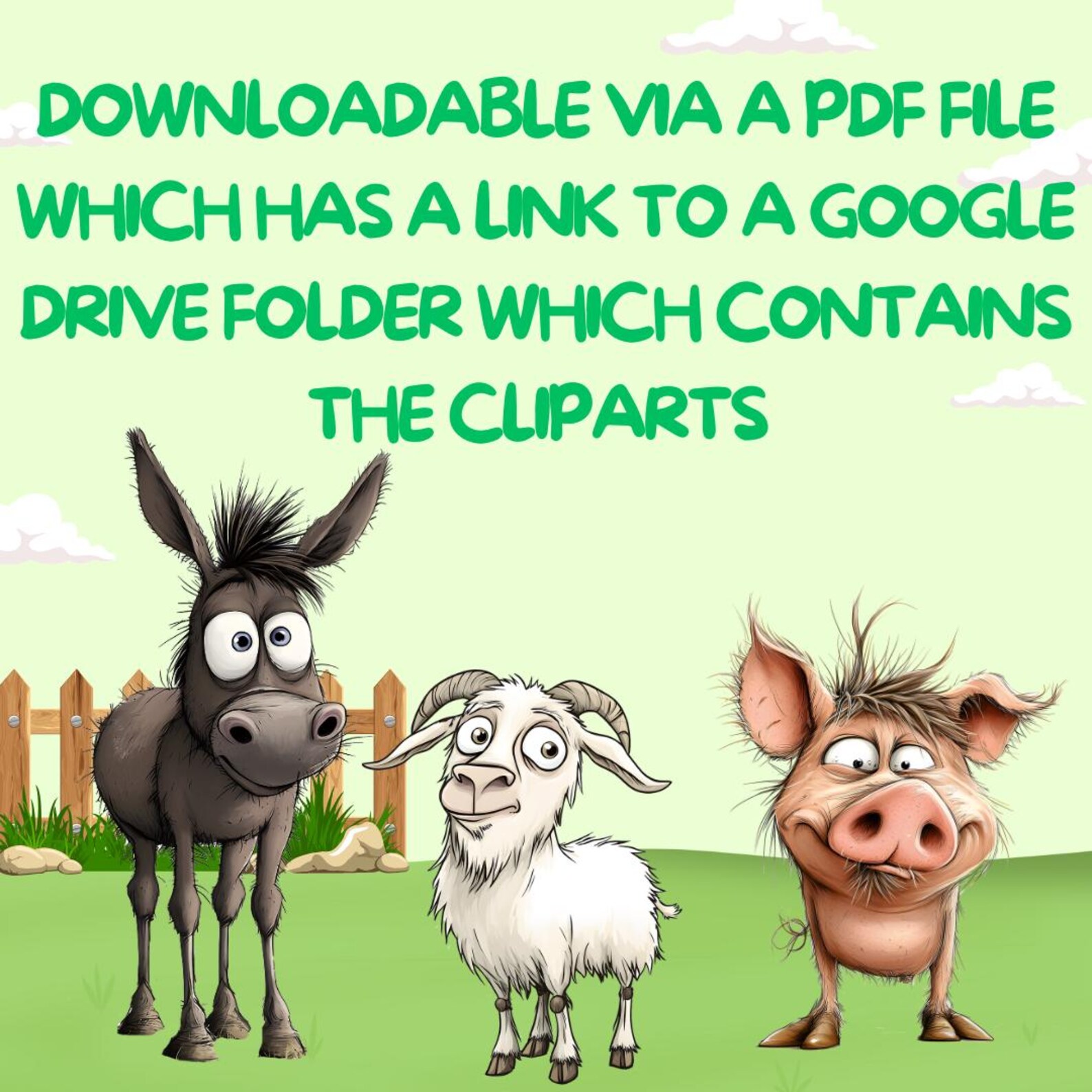 Quirky Farm Animal Clipart | Funny Farm Animal Clipart | Clipart Farm ...