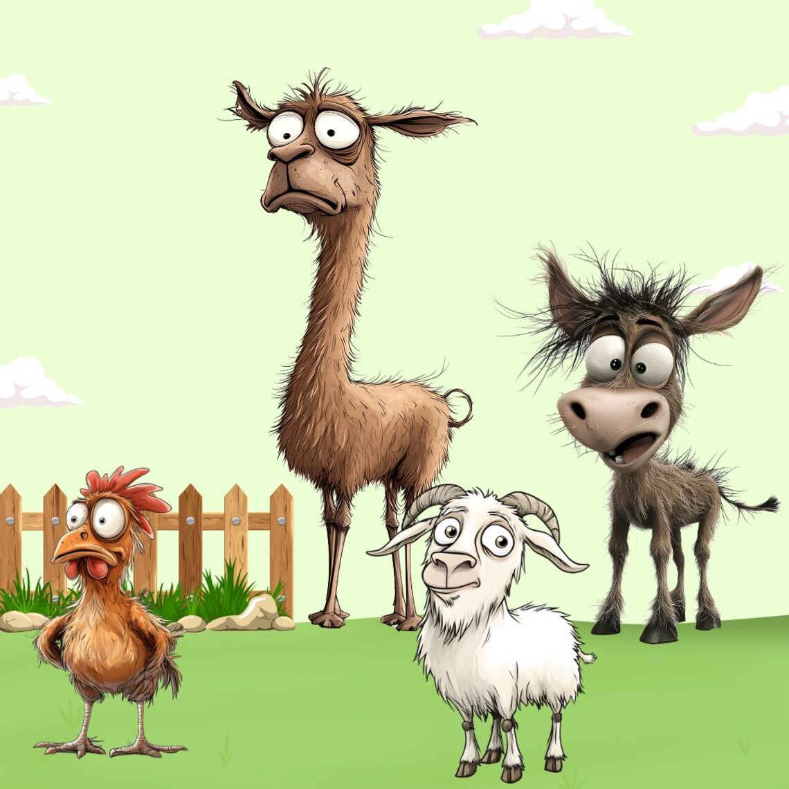 Quirky Farm Animal Clipart | Funny Farm Animal Clipart | Clipart Farm ...