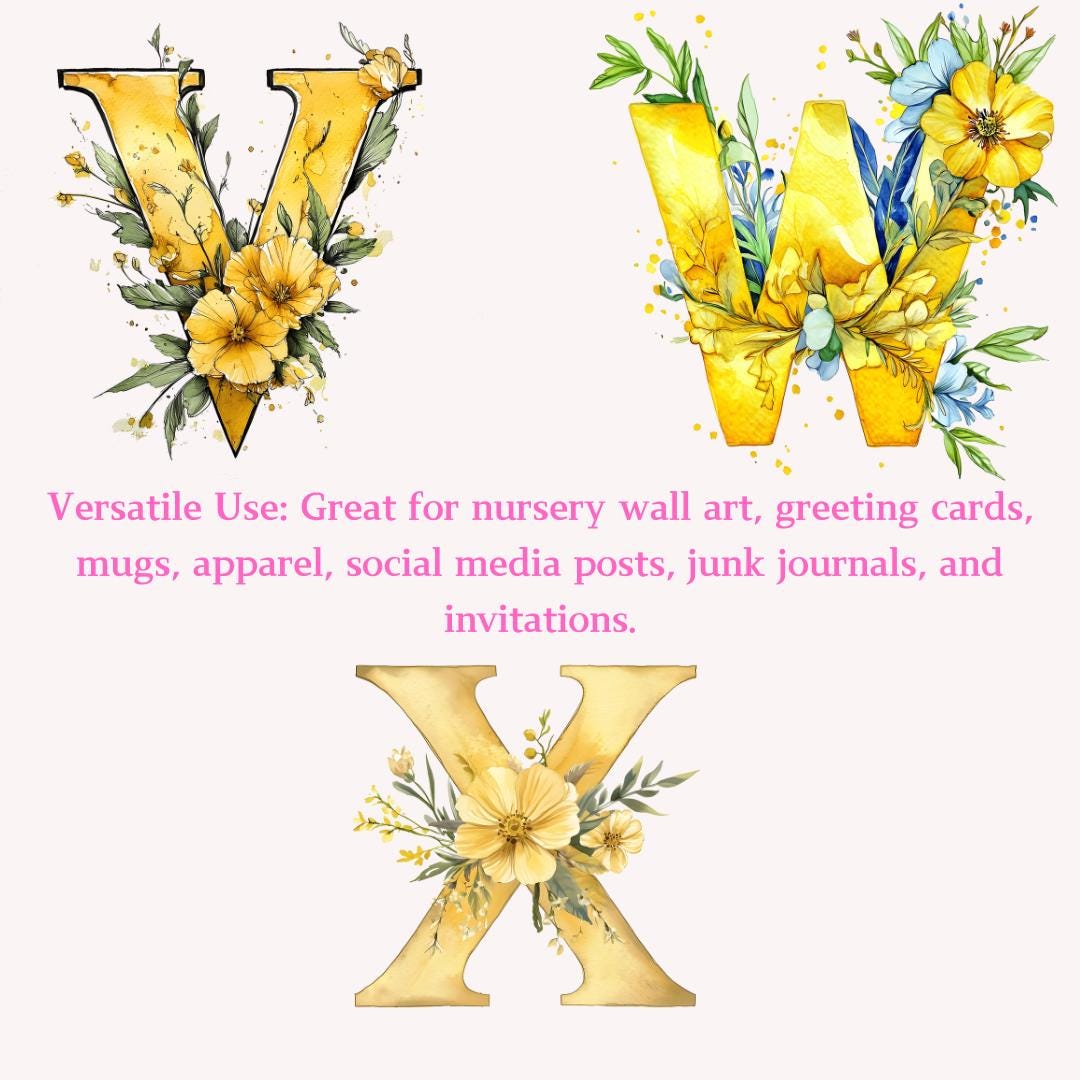 Wildflower Alphabet I Boho Alphabet I Floral Alphabet I Alphabet ...