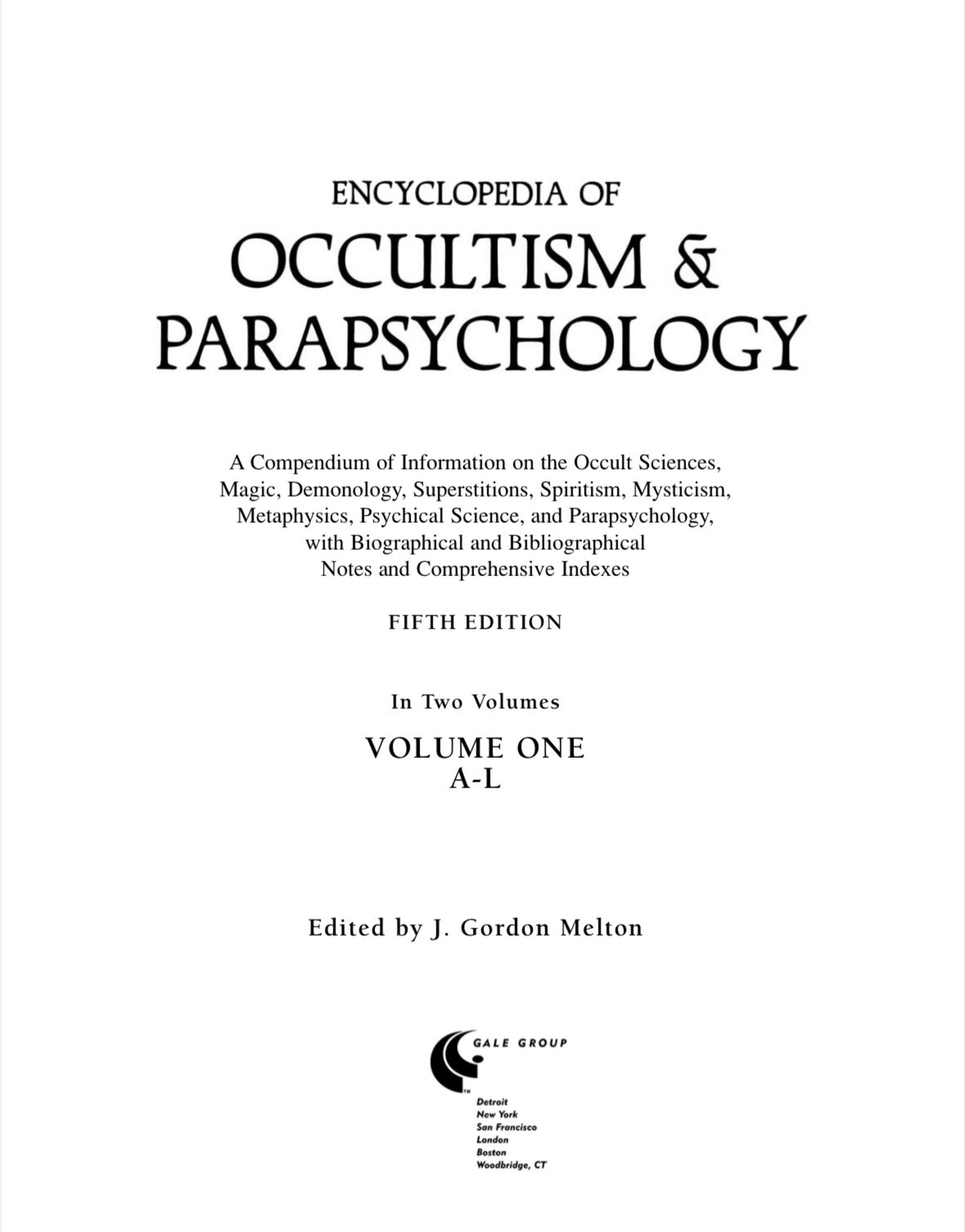 Encyclopedia of Occultism and Parapsychology - Volume 1 A-L | (DIGITAL ...