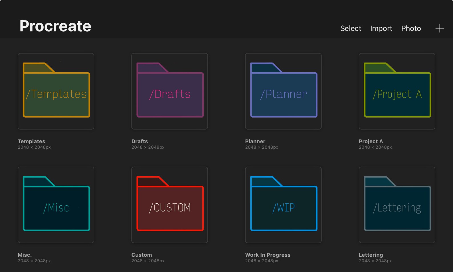 Procreate Folders 8 Folder Icons for Organizing and Labeling Procreate ...