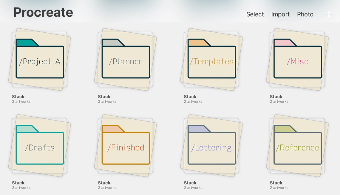 Procreate Folders • 8 Folder Icons for Organizing and Labeling ...