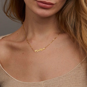14K Gold Name Necklace, 925 Silver Name Necklace, Personalized Necklace ...