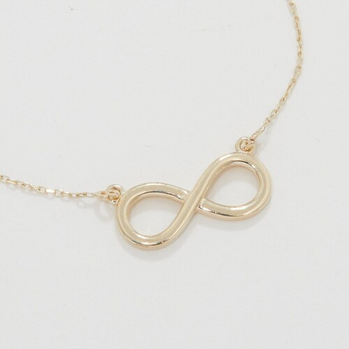 Infinity 14k Solid Gold Necklace Best Price - Etsy