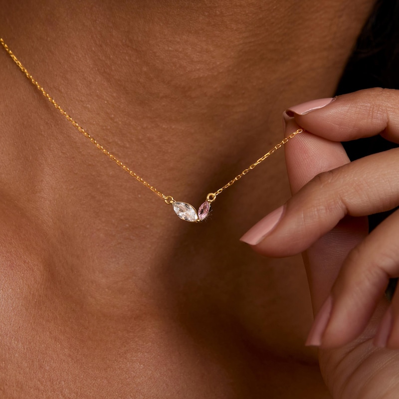 Two Birthstone Necklace - Etsy