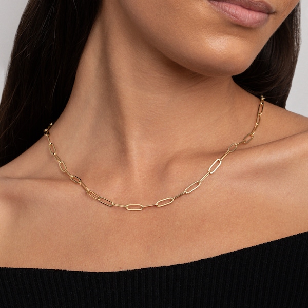 Gold Paperclip Necklace - Etsy