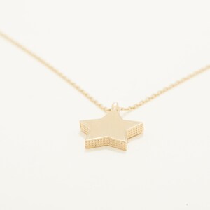 Star Necklace, 14K Solid Gold Star Necklace, Golden Star Necklace ...