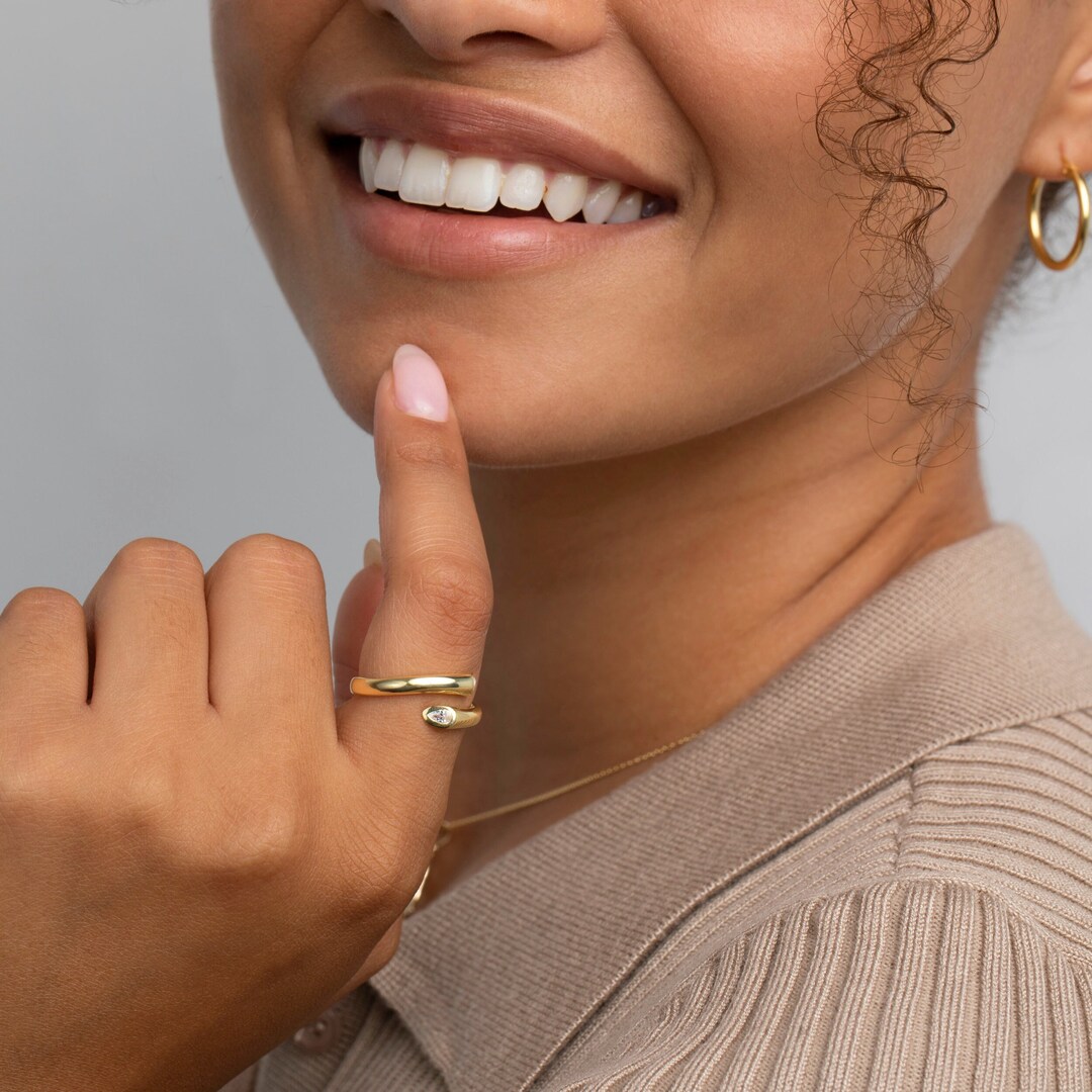 Wrap Around Ring, 14K Solid Gold Wrap Around Ring, 10K Gold Rings, 8K ...