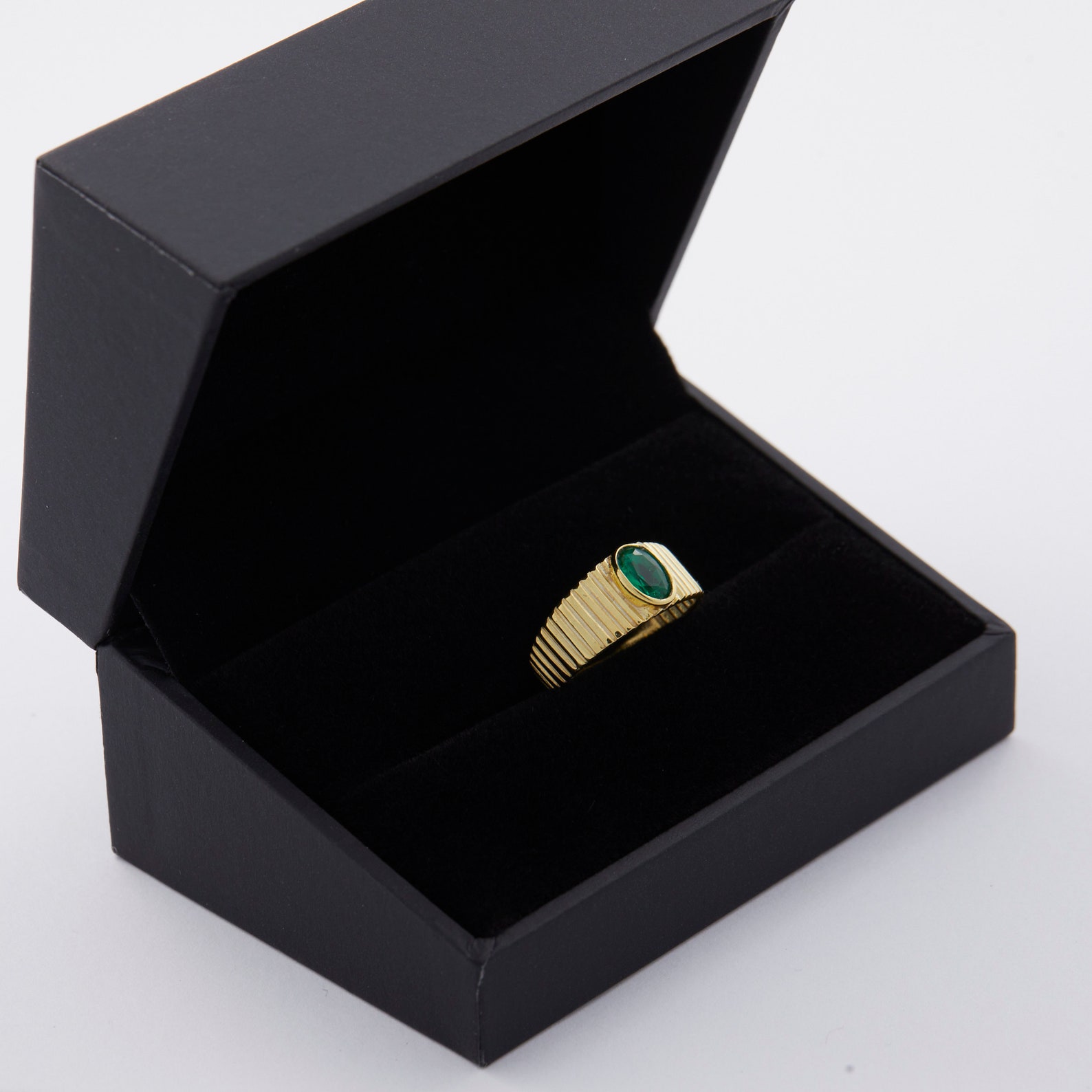 CZ Emerald Ring, 14K Solid Gold CZ Emerald Ring, 10K Gold Ring, 8K Gold ...