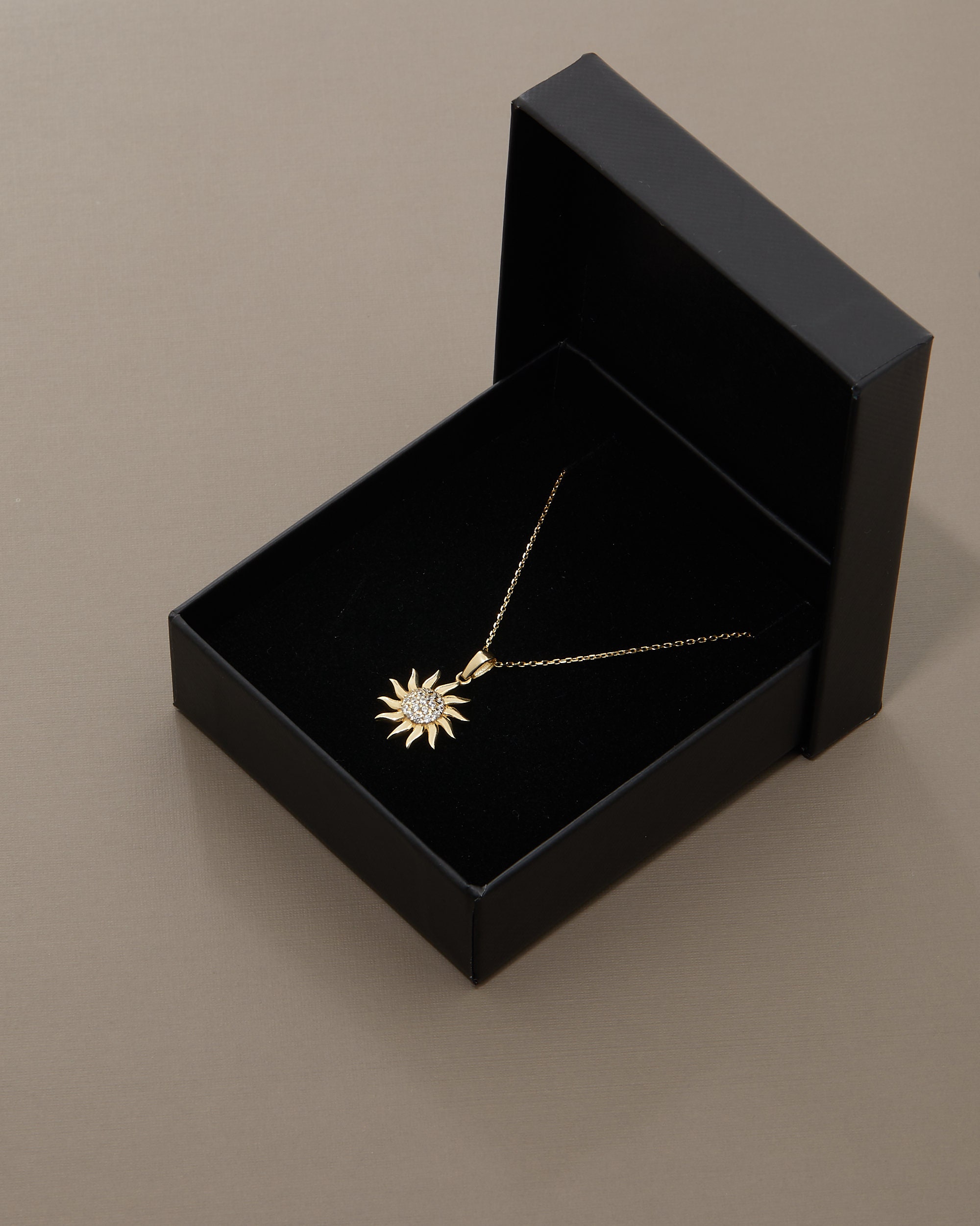 Gold Sun Necklace 14K Gold Sun Star Necklace Diamond CZ Sun - Etsy
