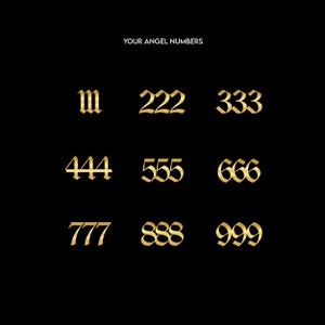 Angel Number Ring, 14K Gold Lucky Number Ring, Angel Numbers, 111, 222 ...