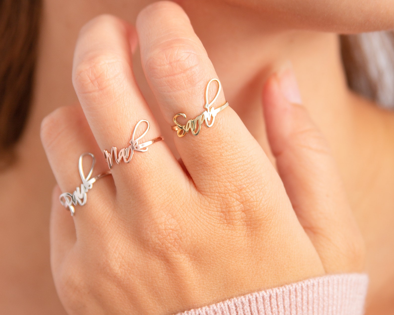 Name Ring, Personalized Name Ring, Minimalist, Handmade Jewelry for ...
