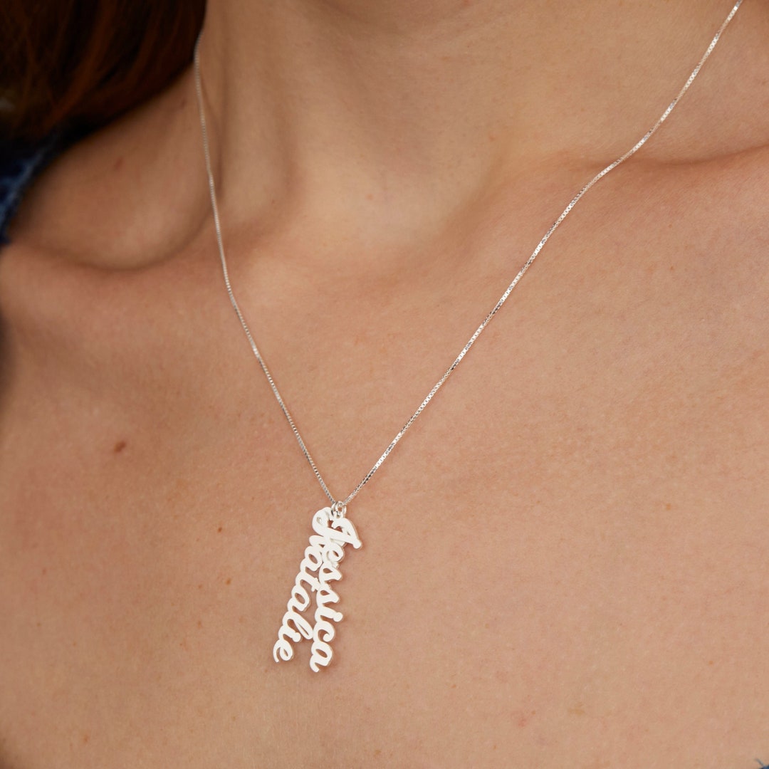 Multiple Name Necklace - Personalized Multi Name Vertical Necklace ...