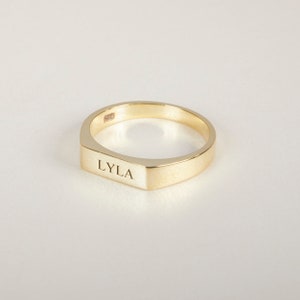 14K Gold Name Ring - Custom Name Jewelry - Minimalist Gift for Her ...