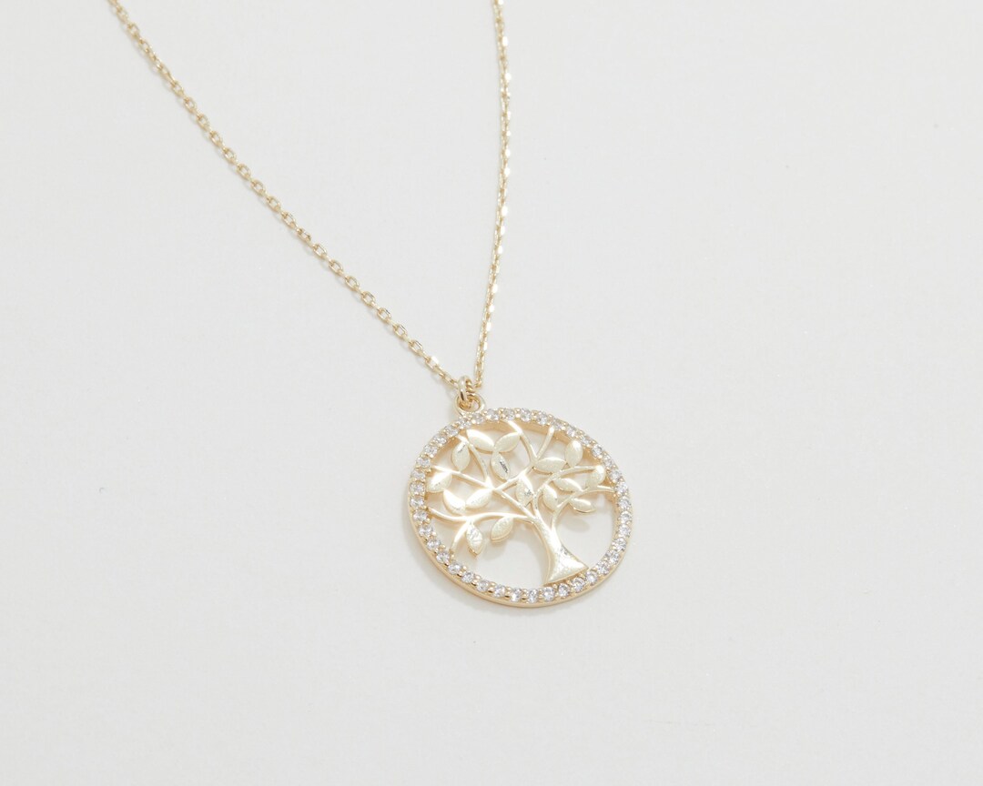 Gold Tree of Life Necklace, 14K Solid Gold Tree of Life Necklace ...