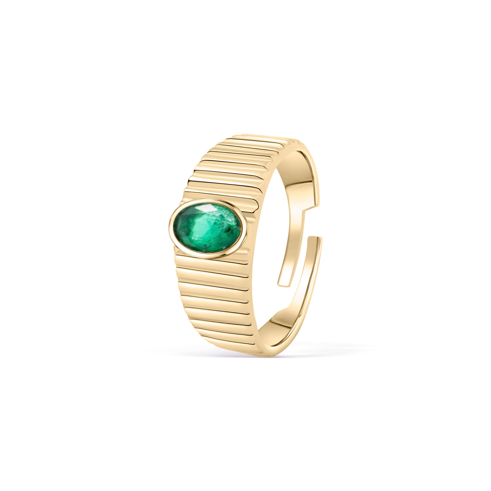 CZ Emerald Ring, 14K Solid Gold CZ Emerald Ring, 10K Gold Ring, 8K Gold ...