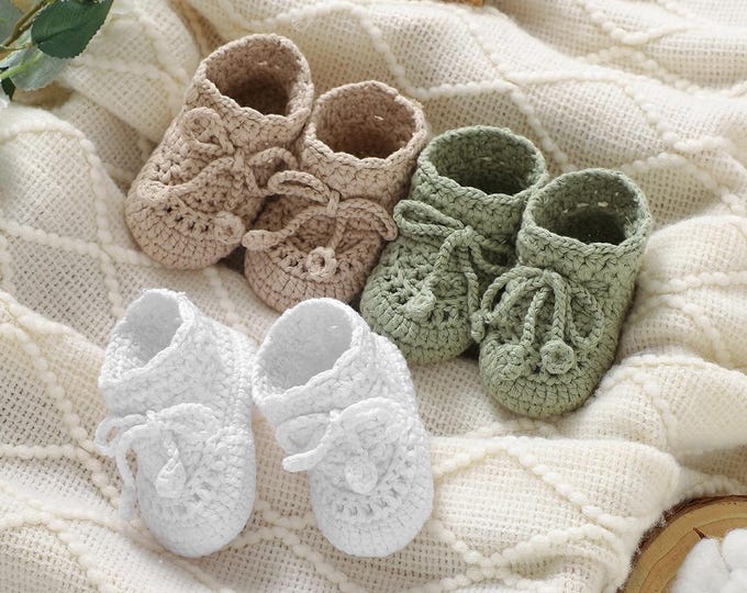 Handmade Crochet Baby Booties for Boys Girls, Knitted Newborn Infant ...