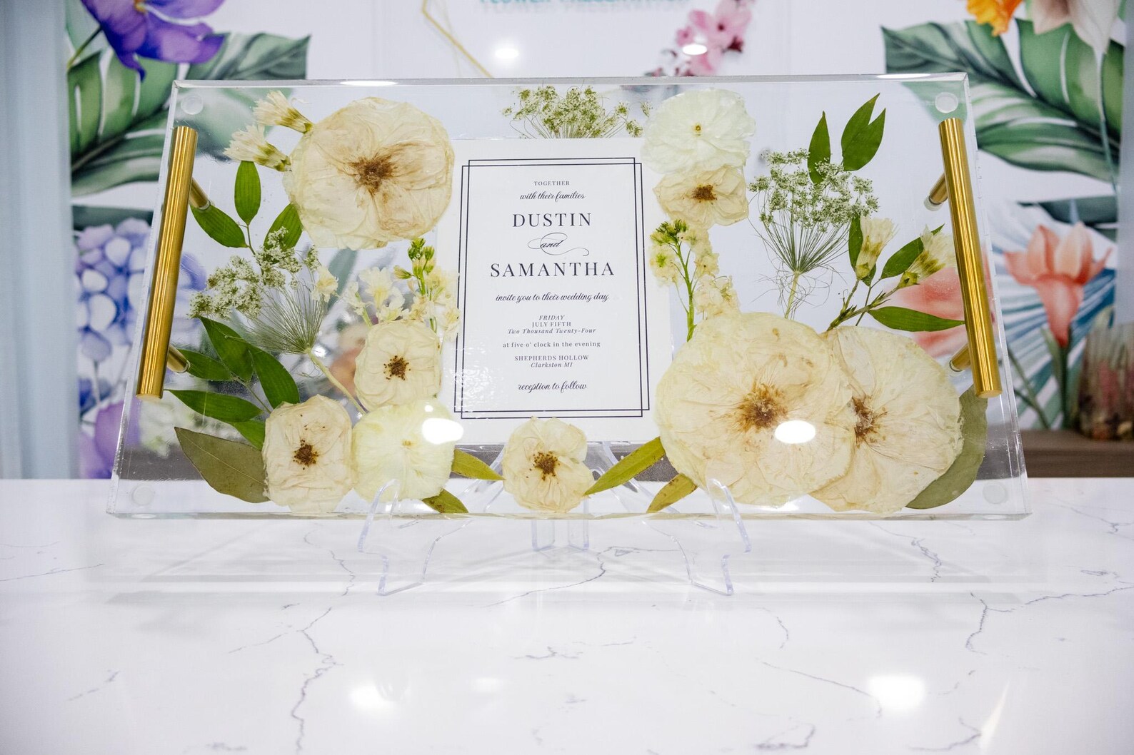 Memorial Flower Preservation Display Pressed Funeral Flower Tray ...