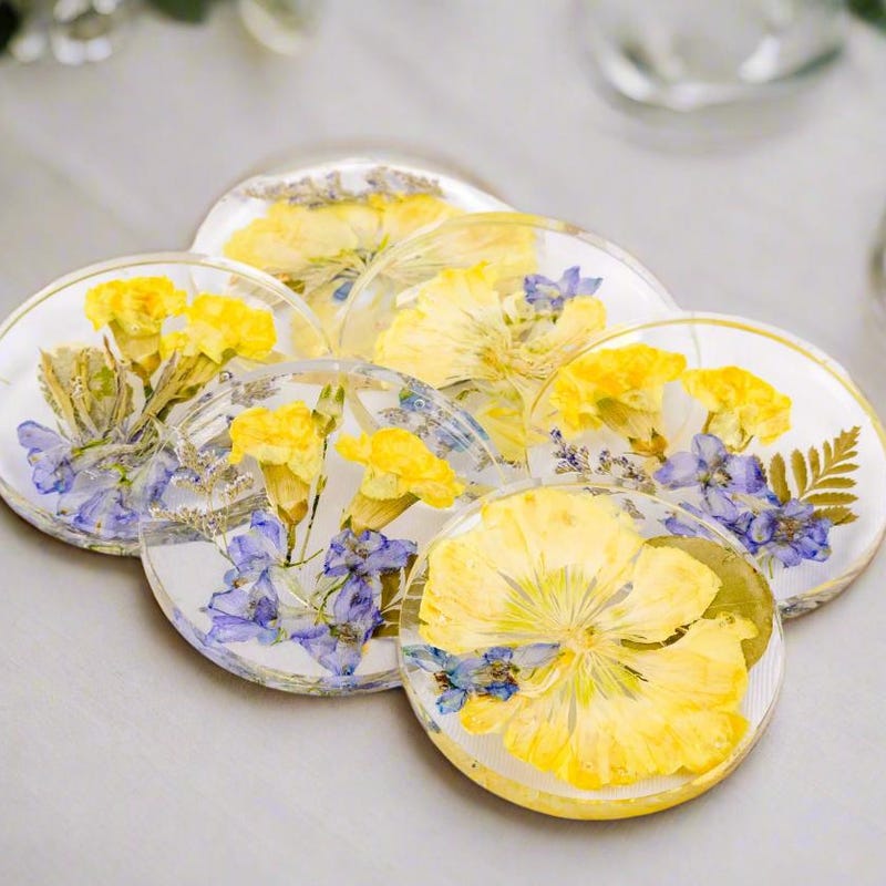 Resin Coaster Dry Flower - Etsy