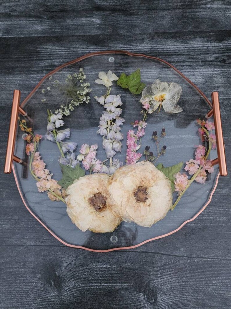 16 Round Geode Serving Tray Preserved Bouquet Platter - Etsy