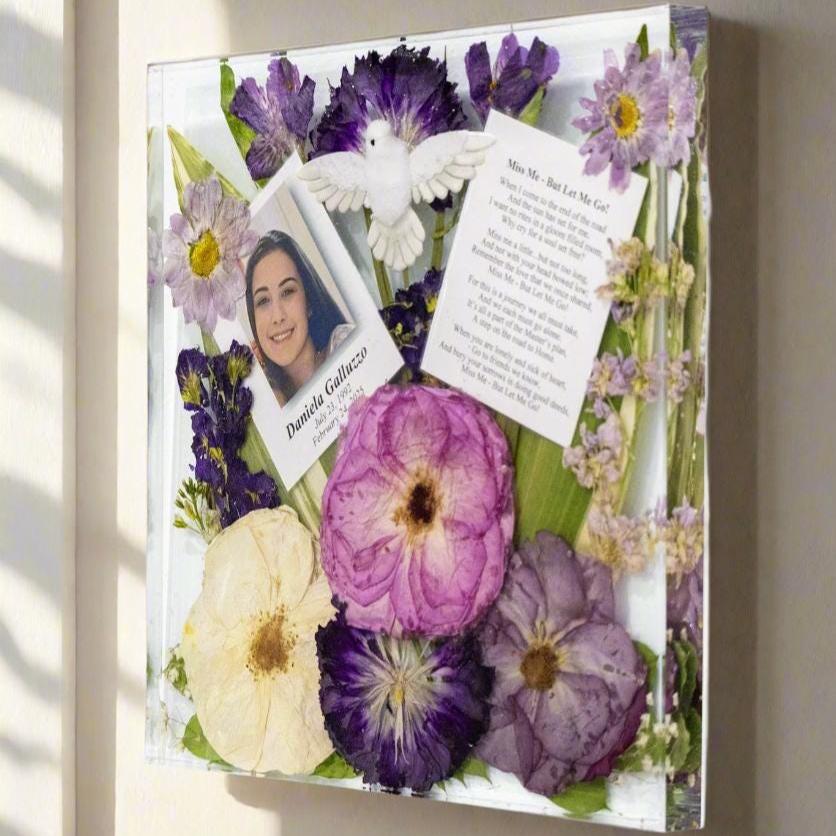 Pressed Flower Frame Funeral Flower Preservation Memorial Bouquet ...