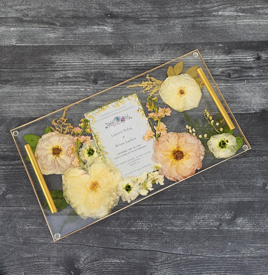 Memorial Flower Preservation Display Pressed Funeral Flower Tray ...