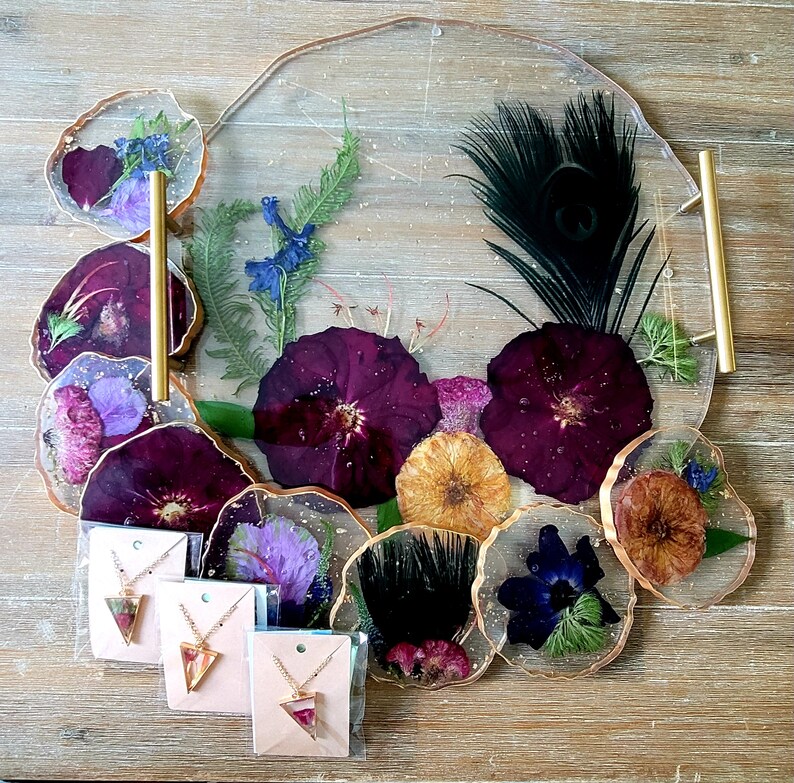 16 Round Geode Serving Tray Preserved Bouquet Platter - Etsy