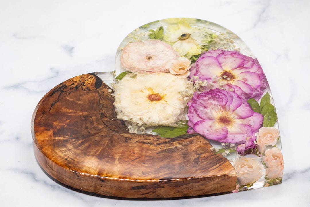Preserved Flower Serving Board Custom Anniversary Bouquet Keepsake ...
