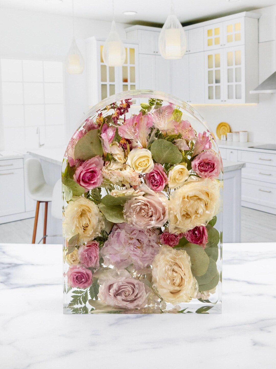 Bouquet Preservation Arched Resin Flower Frame Arch Bouquet Preserved ...