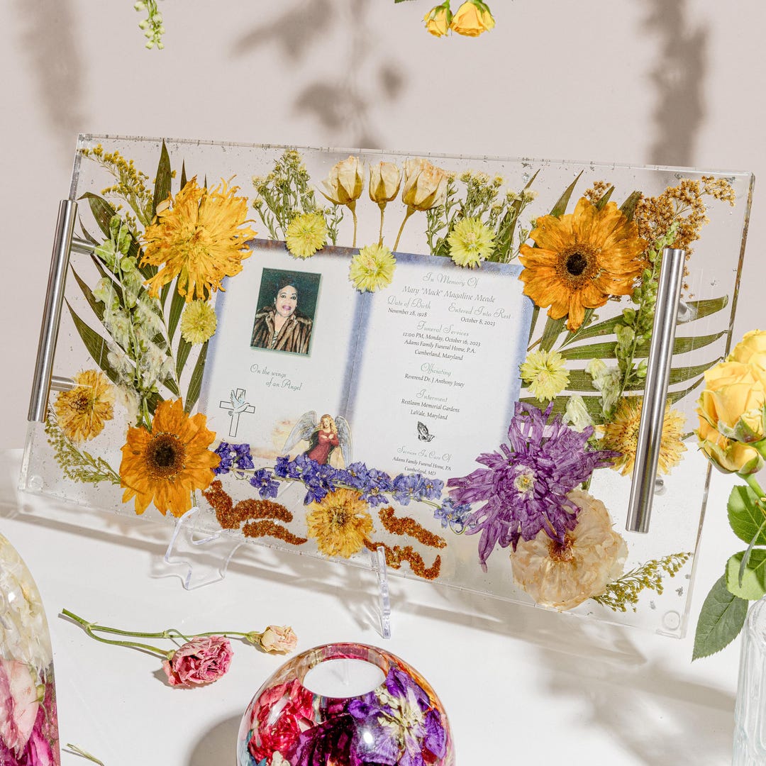 Memorial Flower Preservation Display Pressed Funeral Flower Tray ...