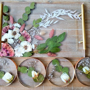 Wedding Flower Preservation Resin Flower Tray and Coasters Bridal ...