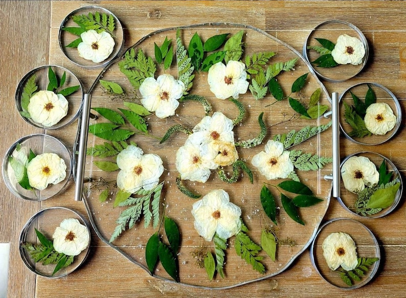 16 Round Geode Serving Tray Preserved Bouquet Platter - Etsy
