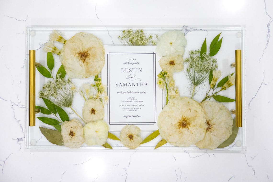 Memorial Flower Preservation Display Pressed Funeral Flower Tray ...