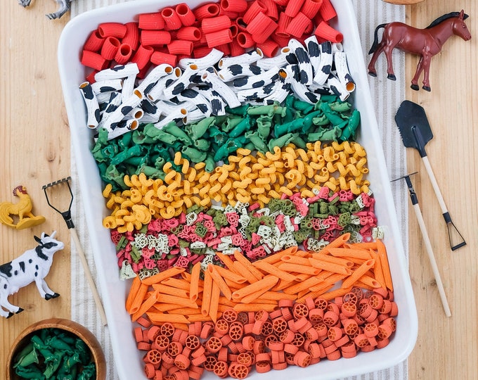 Farm Colored Pasta for Sensory Play - Loose Parts - Color Sorting ...