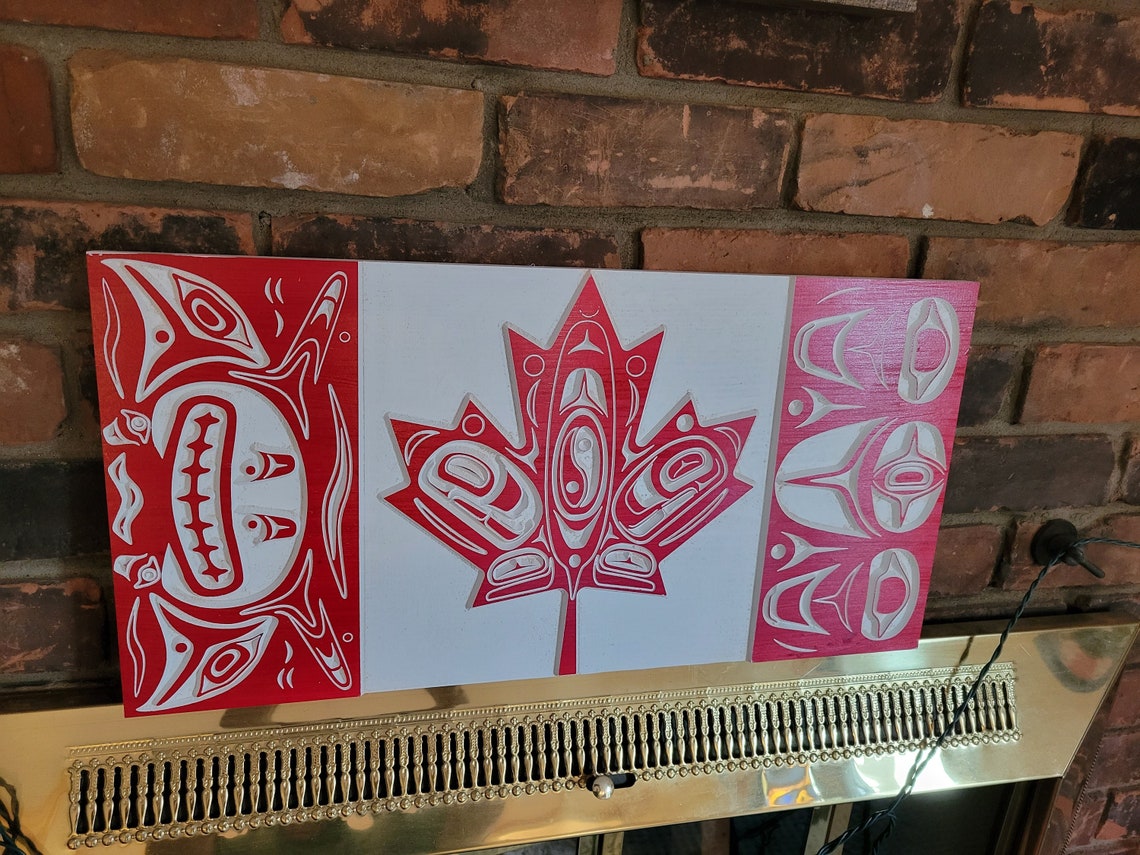 Canada Haida Flag. Digital Files for V-bit Engraving in Wood With CNC ...