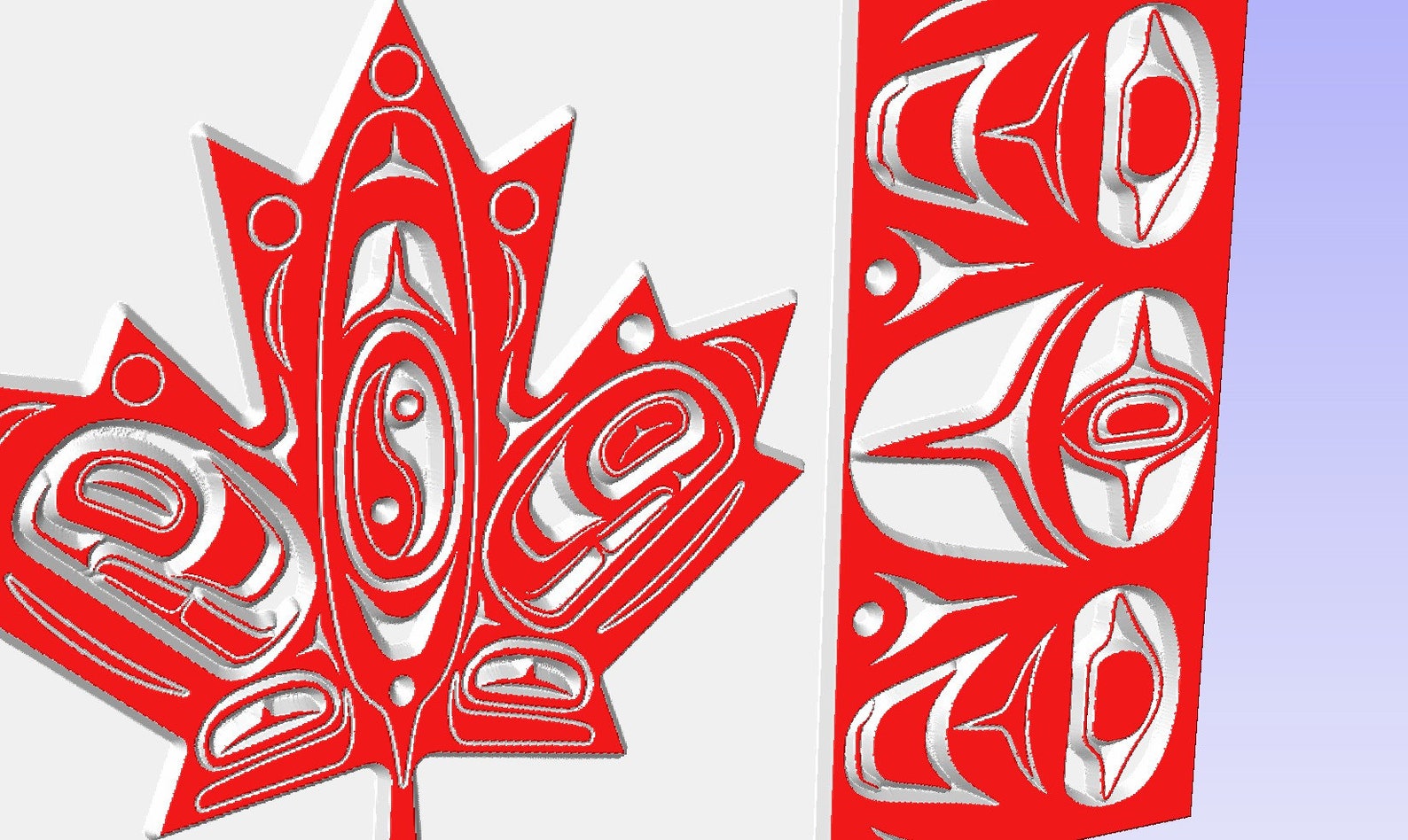 Canada Haida Flag. Digital Files for V-bit Engraving in Wood With CNC ...