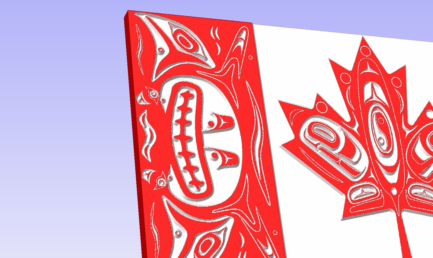 Canada Haida Flag. Digital Files for V-bit Engraving in Wood With CNC ...